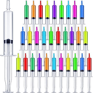 Eccliy Syringes with Cap 10 ml 0.34 oz Reusable Plastic Syringes Durable for Nurses Graduation Bachelorette Summer Parties(200 Pcs)