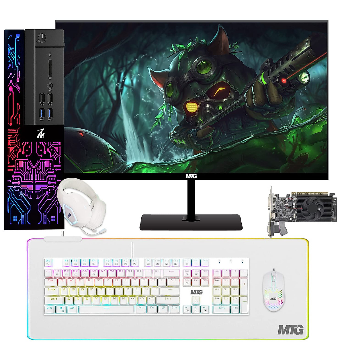 TechMagnet Gaming PC Desktop, Intel Core i3-6100, Siwa 6, GT-730 4GB DDR3, 16GB RAM, 240GB SSD + 1TB HDD, 27 Inch 165Hz Gaming Monitor, Gaming Kit, Windows 10 Pro (Renewed)