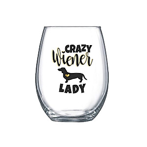 Zoey Christina Funny Wiener Lady Dog Gifts for Women Wine Glass for Her Dachshund Gifts 0052