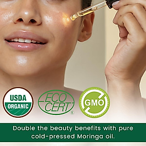 Organic Moringa Oil, Cold Pressed, Extra Virgin, 100% Pure, Food Grade