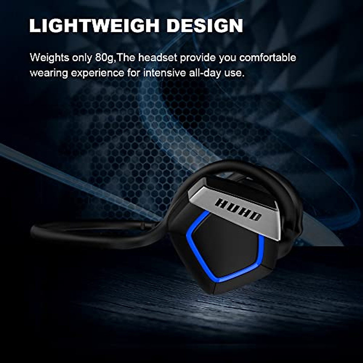 HUHD Wireless Gaming Headset for Switch 2.4G Wireless Gaming Headphones Switch,PC,PS4,PS5 with Adjustable Noise-Canceling Boom Microphone