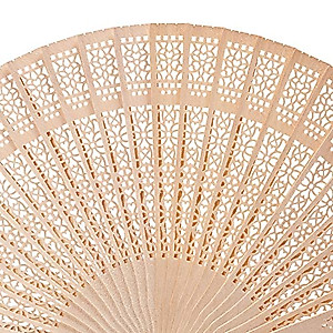 Sepwedd Set of 50pcs Sandalwood Fan Baby Shower Gifts Favors with Gift Bags and Tassels Wooden Folding Fan