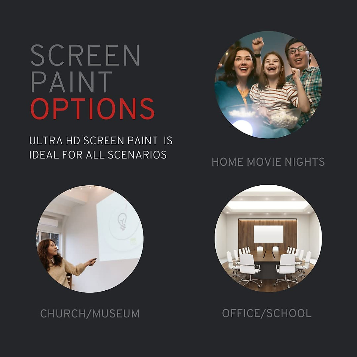 Projector Screen Paint - High Definition, 4K/8K, Ultra White - Gallon