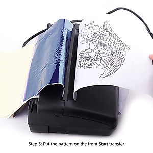 Tattoo Transfer Stencil Printer Machine with 10 Thermal Tattoo Kit Copier Printer Tattoo Transfer Stencil Paper Tattoo Stencil Printer Machine for Tattoos Supply