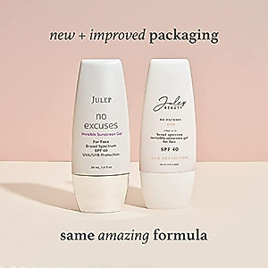 Julep No Excuses SPF 40 Clear Facial Sunscreen Broad-Spectrum - Glow Face Moisturizer With Antioxidants - Non-Greasy Formula - Safe for Sensitive and Acne Prone Skin - 1 Fl Oz