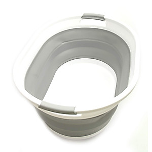 SAMMART Set of 2-39L (10.3 gallon) Collapsible Plastic Laundry Basket - Oval Tub/Basket - Foldable Laundry Washing Tub - Portable Washing Tub - Pop Up Saving