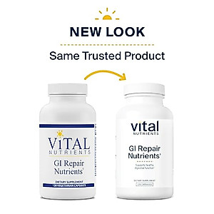 Vital Nutrients GI Repair Nutrients | Leaky Gut Capsule with L Glutamine and N-Acetyl | Digestive Enzyme Supplement to Support Gut Health and Digestion | Gluten and Dairy Free | 120 Capsules