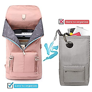YAMTION Women Backpack School Bags for Teen Girls,College Student Bookbag for 17 Inch Laptop,Work Backpack Gym Backpack Computer Backpack with USB Charging Port