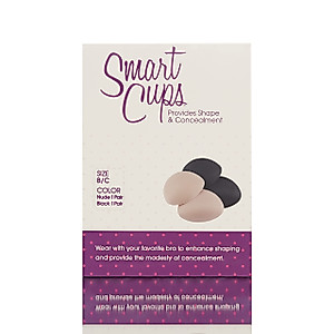 SMART CUPS Bra Pads Insert 2 Pairs Bra Inserts D/DD Cups Bra Replacement Pad Black& Nude