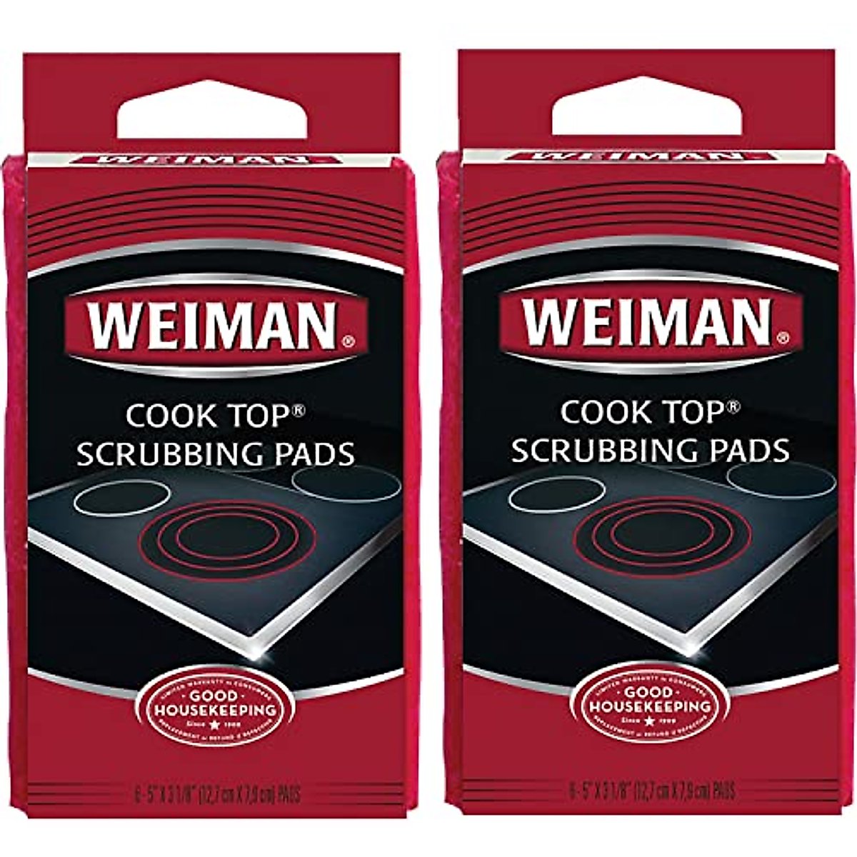 Weiman Cook Top Scrubbing Pads, 3 Count, 2 Pack Cuts Through the Toughest Stains - Scrubbing Pads Carefully Wipe Away Residue