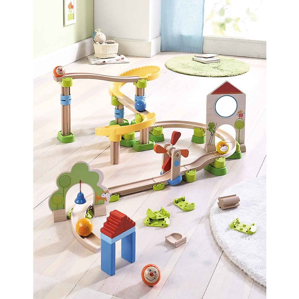 HABA Kullerbu Expansion Set - Columns - 10 Piece Set for Creating Higher Ball Track Layouts