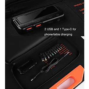 Solar Panel 36V 200W for Power Station Portable Solar Panel with 10 Connectors Waterproof Foldable Mono Solar Cell Solar Charger for Power Bank, Power Supply, Laptop,Phone, Camping, Off Grid Living