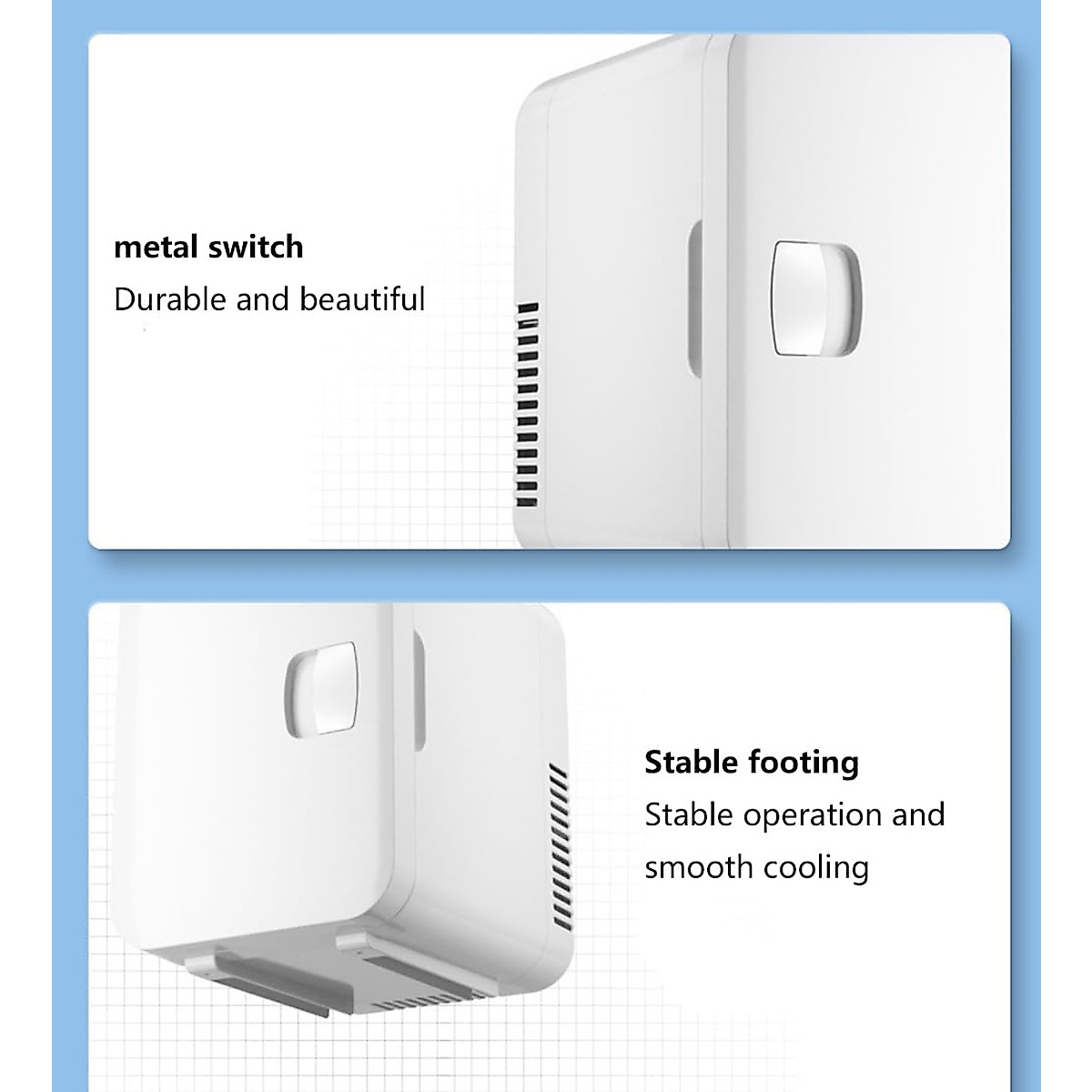 QINGDONGDZA Luxury Mini Fridge Cooler 6 Litre / 8 Cans Skincare Mini Fridge for Bedroom - Car, Office Desk & Dorm Room,12v AC/DC & Exclusive USB Option,Small Portable Fridge,Red