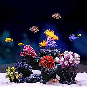 Danmu 1pc of Polyresin Coral Ornaments, Aquarium Coral Decor 2 7/10" x 2 7/10" x 1 9/10" for Fish Tank Aquarium Decoration