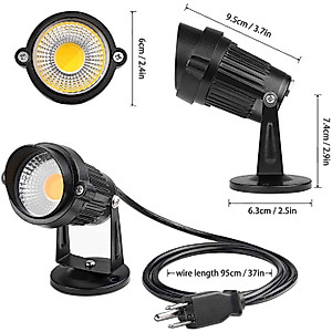 OurLeeme 5W LED Landscape Lights 12V LED Spot Lights Indoor Pathway Lights Outdoor Spotlight Waterproof for Driveway, Yard, Lawn, Flood, Outdoor Garden Lights (Warm White)