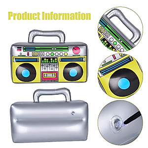 AYRXG Inflatable Boom Box 90s Phone Prop Inflatable Mobile Phones Inflatable Microphones for 80s 90s Party Decorations Inflatable Props for Hip Hop Theme Birthdays Party Supplies