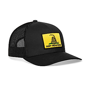 HAKA Dont Tread on Me Hat – Gadsden Flag Trucker Hat, Mesh Outdoor Hat for Men & Women, Adjustable Snapback Baseball Cap, Golf Hat Black