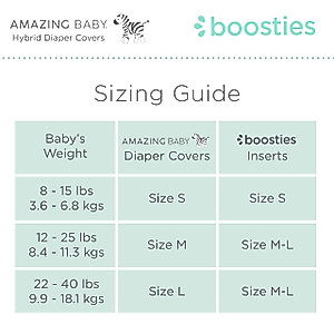 Amazing Baby Hybrid Cloth Diaper Cover with Pocket-Sling, Large, Sz 4 (22-40 lbs), Use with Boosties Inserts, Pink Watercolor Dots, SmartNappy Set includes Muslin Cover + Tri-fold Insert + Booster Pad