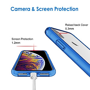 JETech Case for iPhone Xs and iPhone X 5.8-Inch, Shockproof Phone Bumper Cover, Anti-Scratch Clear Back (Blue)