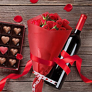 CHRORINE 50 Sheets Tissue Paper Valentines Wrapping Paper 5 Style Pink Tissue Paper Bulk for Packaging Valentine's Day Wedding Art Craft