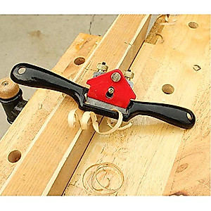 Anndason Adjustable SpokeShave with Flat Base and Metal Blade Wood Working Wood Craft Hand Tool with 4 PCS Planer Blade