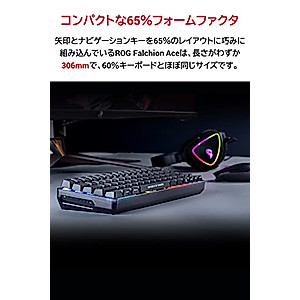 ASUS ROG Falchion Wireless 65% Mechanical Gaming Keyboard | 68 Keys, Aura Sync RGB, Extended Battery Life, Interactive Touch Panel, PBT Keycaps, Cherry MX Blue Switches, Keyboard Cover Case (Renewed)