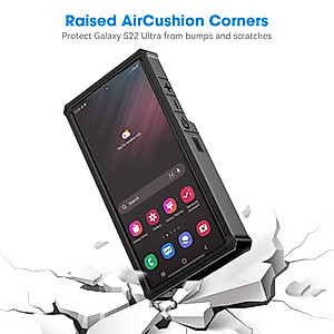 ZEROLEMON Battery Case for Galaxy S22 Ultra, 10000mAh Super Fast Charging Passing Through, Wireless Charging Supported, ZeroShock Extended Battery Charger Cover for S22 Ultra 2022 - Black