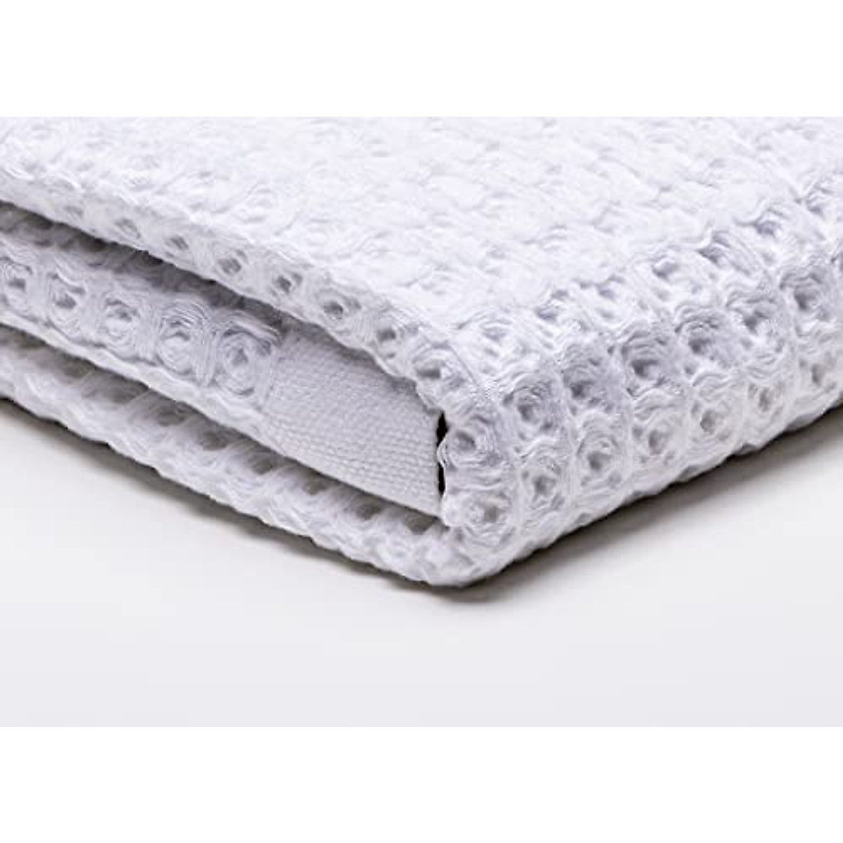 SUTERA - 2 Waffle Bath Towels and 2 Waffle Hand Towels Bundle (Gray and White Collection)
