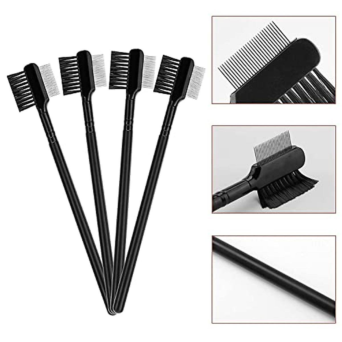 LUTER 4 Pcs Tear Stain Remover Comb Dog Flea Comb Double-Sided Multifunctional Dog Eye Comb Brush Pets Grooming Comb for Dogs Cats Removing Crust and Mucus