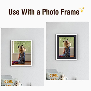 Falling in Art 5 Pack Acid Free 16x20'' Black Picture Mats Board Show Kit for 11x14'' Pictures, 4-Ply Beveled Pre-Cut Photo Boards with Backing Board and Plastic Clear Bags