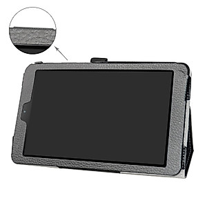 Galaxy Tab A 8.0 2018 Case,Bige PU Leather Folio 2-Folding Stand Cover for Samsung Galaxy Tab A 8.0 2018 Model SM-T387 Verizon/Sprint Tablet (Not fit Tab 8.0 T380 and Other Older Model),Black