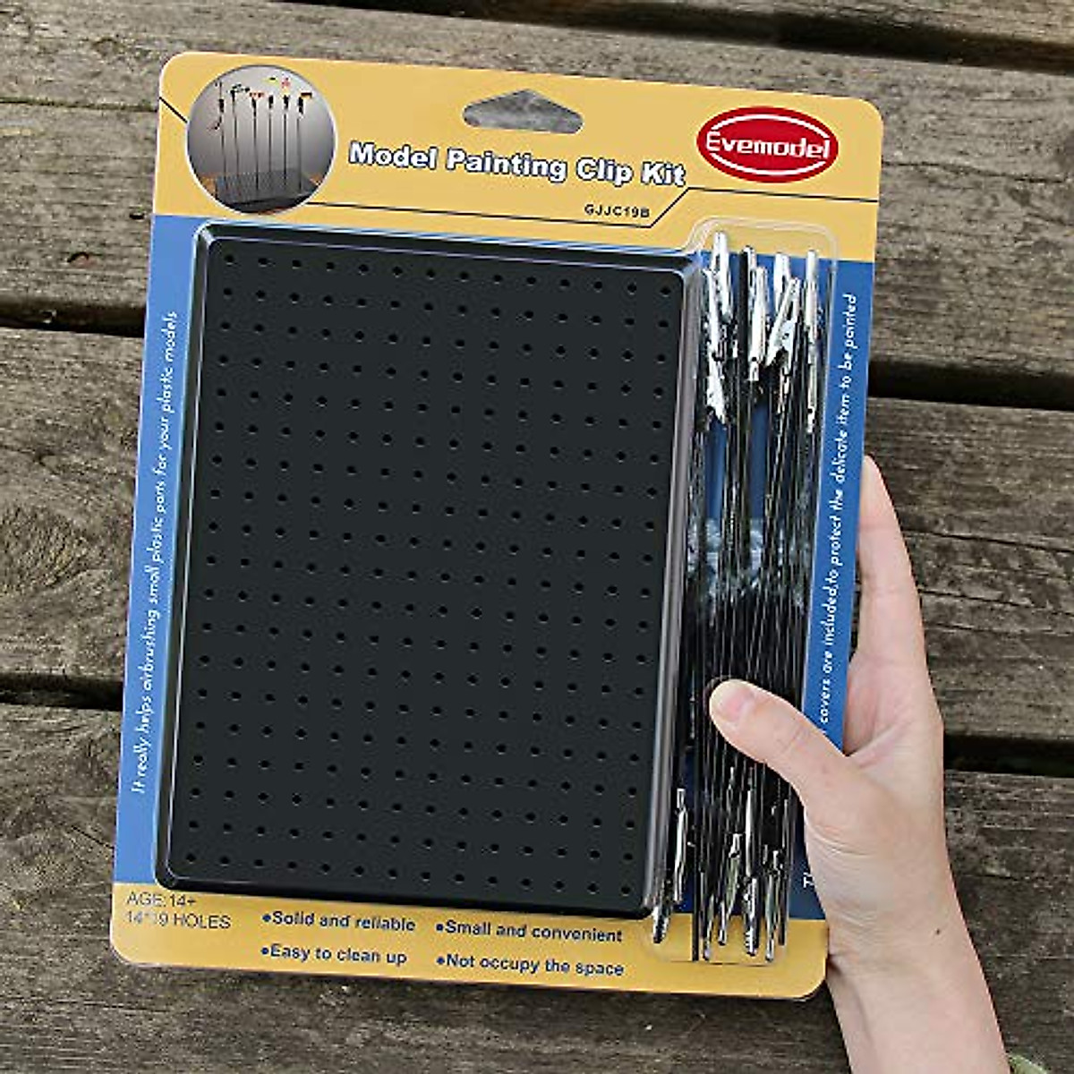 Evemodel GJJC19B Painting Stand Big Base 14 x 19 Holes and 20pcs Alligator Clip Stick Set Modeling Tools for Airbrush Hobby Model Parts New