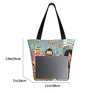 Bobs-Burgers Women's Tote Bag Large Capacity Shoulder Handbag For School Travel Beach Shopping Business Work