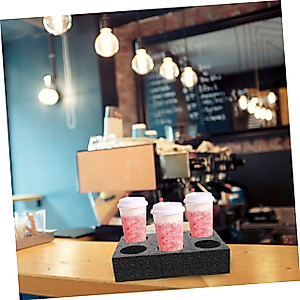 2 Pcs Pearl Cotton Cup Holder Portable Cup Carrier Foam Drink Holder 32 oz Cups Cup Holder Tray for car Thermal Coffee Mug Coffee Cup Carrier Tray Black Mug Bottle Holder re-usable