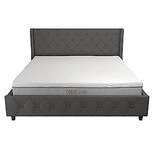 COSMOLiving by COSMOPOLITAN Mercer Upholstered Bed - King - Grey Linen