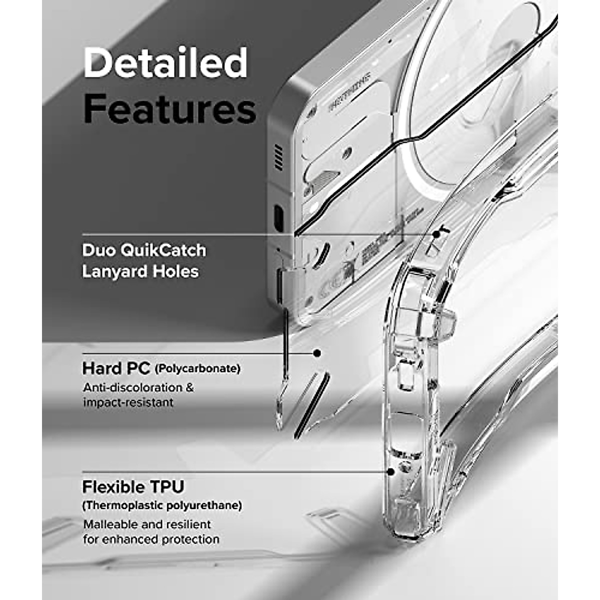 Ringke Fusion-X [Anti-Scratch Dual Coating] Compatible with Nothing Phone 1 Case, Transparent Augmented Bumper Shockproof Cover Designed for Nothing Phone (1) - Clear