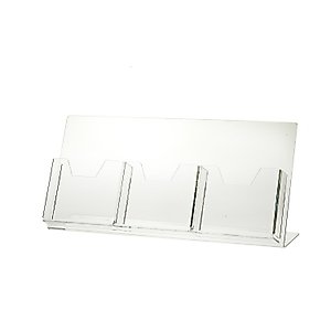Source One Deluxe Clear Acrylic Countertop Greeting Card Display 1 & 3 Pockets Available (1, 3 Pocket)