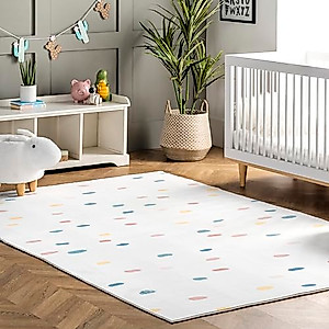 nuLOOM Calla Kids Polka Dot Nursery or Playroom Area Rug, 4x6, Multi