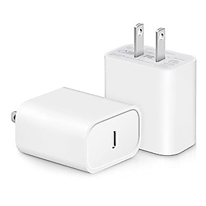 USB C Charger, 2 Pack 20W PD USB C Adapter iPhone Charger Block Type C Fast Charging Compatible with iPhone 14 13 12 11 Pro Max, 14 Plus, XR XSMAX, iPad, Google Pixel 4XL/4/3XL