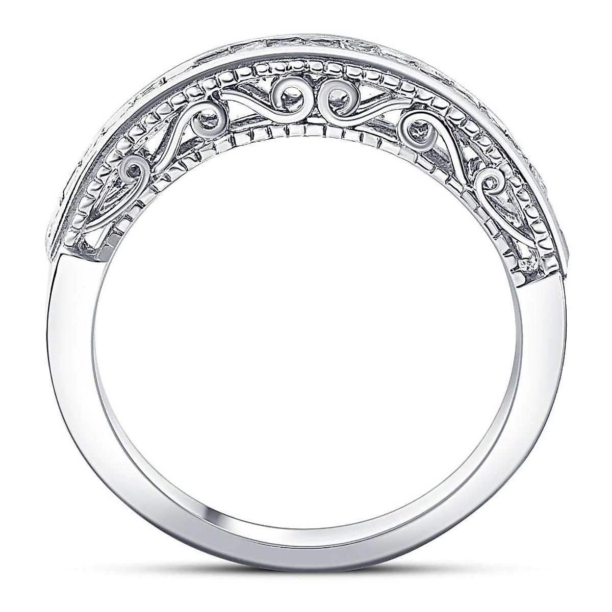 P3 POMPEII3 1/2ct Princess Cut Vintage 14K Diamond Anniversary Ring - Size 7.5