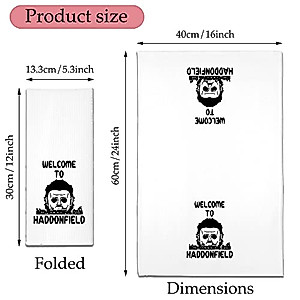 Hafhue Welcome to Haddonfield Funny Halloween Kitchen Towel Gift for Women Sisters Friends Mom Aunts, Housewarming Gift for Women Hostess, New Home Gift for Women, Hostess Gifts