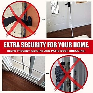 SECURITYMAN Adjustable Door Security Bar - Constructed of High Grade Iron - Great for Apartment Security or Home Protection Door Stoppers -(22.25” - 43.7” for Doors) (22.25” - 39.25” for Patio), White