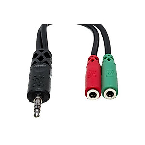 HOSA YMM-108 3.5 TRRS to Dual 3.5mm TRSF Breakout Cable