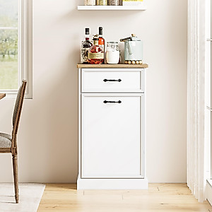 GAOMON Trash Can Cabinet, Tilt Out Hidden Trash Cabinet 10 Gallon for Kitchen Dining Room, Recycling Trash Bin Cabinet Free Standing Laundry Hamper