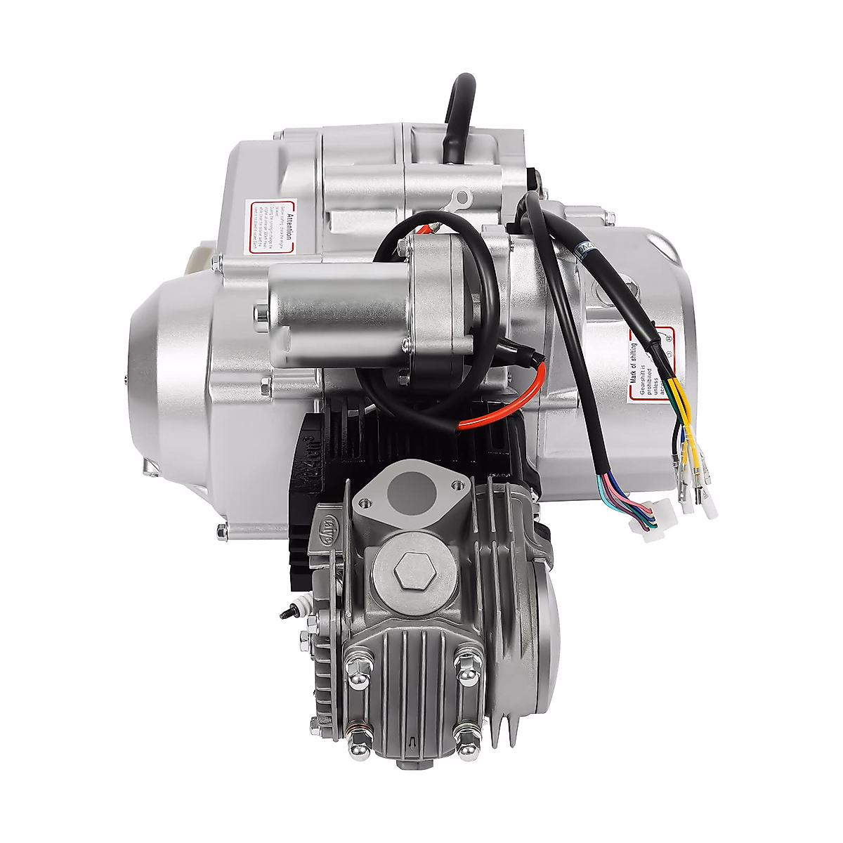 DOONARCES 125cc 4 Stroke Electric Start Engine Motor Air-cooled Single-cylinder Semi Auto Engine with 3 Forward 1 Reverse for ATV Bike Go kart Quad Dirt bike, Silver