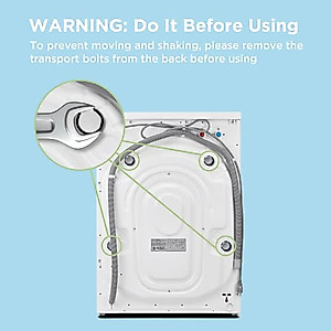 COMFEE’ 24" Washer and Dryer Combo 2.7 cu.ft 26lbs Washing Machine Steam Care, Overnight Dry, No Shaking Front Load Full-Automatic Machine, Dorm White