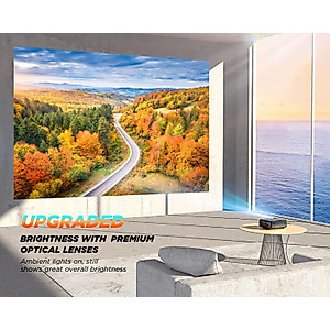 Mini Portable Projector, 1080p Supported WiFi Projectors, Native 720P Outdoor Movie Projector, 8000L & 200 Inches Mini Projector for iPhone, Compatible w/TV Stick, PC, Laptop, DVD Player