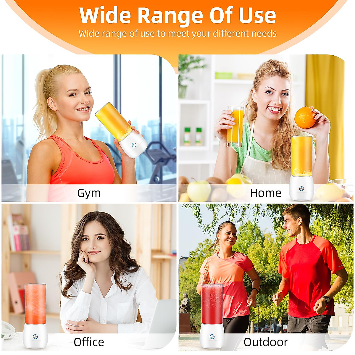 Portable Mini Blender,Personal Blender for Shakes and Smoothies,Fresh Juice Portable Blender With USB Rechargeble,Cordless 15 OZ Mini Fruit Juice Mixer For Travel,Camping,Gym,Office