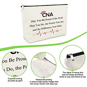 Gevody Certified Nursing Assistant Gifts for Women CNA Makeup Bag CNA Appreciation Gifts Inspirational Gift for Nurse Friends CNA Graduation Gifts Thank You Gifts for CNAS Assistant Cosmetic Pouch