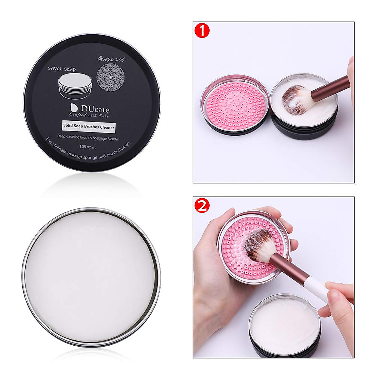 DUcare Makeup Brush Cleaner Shampoo Soap Solid Brush Cleaning Mat Removes Cosmetic Color Brush Cleaner Pad for Cleaning Makeup Sponges Brushes